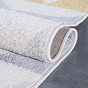 Well Woven Mystic Nova Ivory Modern Geometric 3'11" x 5'3" Distressed Area Rug, 3 ft 11 in x 5 ft 3