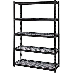 Lorell Wire Deck Shelving Storage Rack, Black
