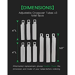 Dtong Universal Crossover Tubes,Replacement for Charbroil Advantage 463344116,463241113,463449914,Nexgrill 720-0830h and Others Most Grills Crossover. Adjust from 5in to 8in(3-Pack),6.18x2.4x2.13 in