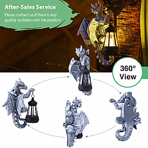 Goodeco Dragon Tree Hugger Solar Lantern Garden Statue - 9.3 Inch Resin Dragon Decor for Outdoor, Perfect Garden Gift & Yard Decor