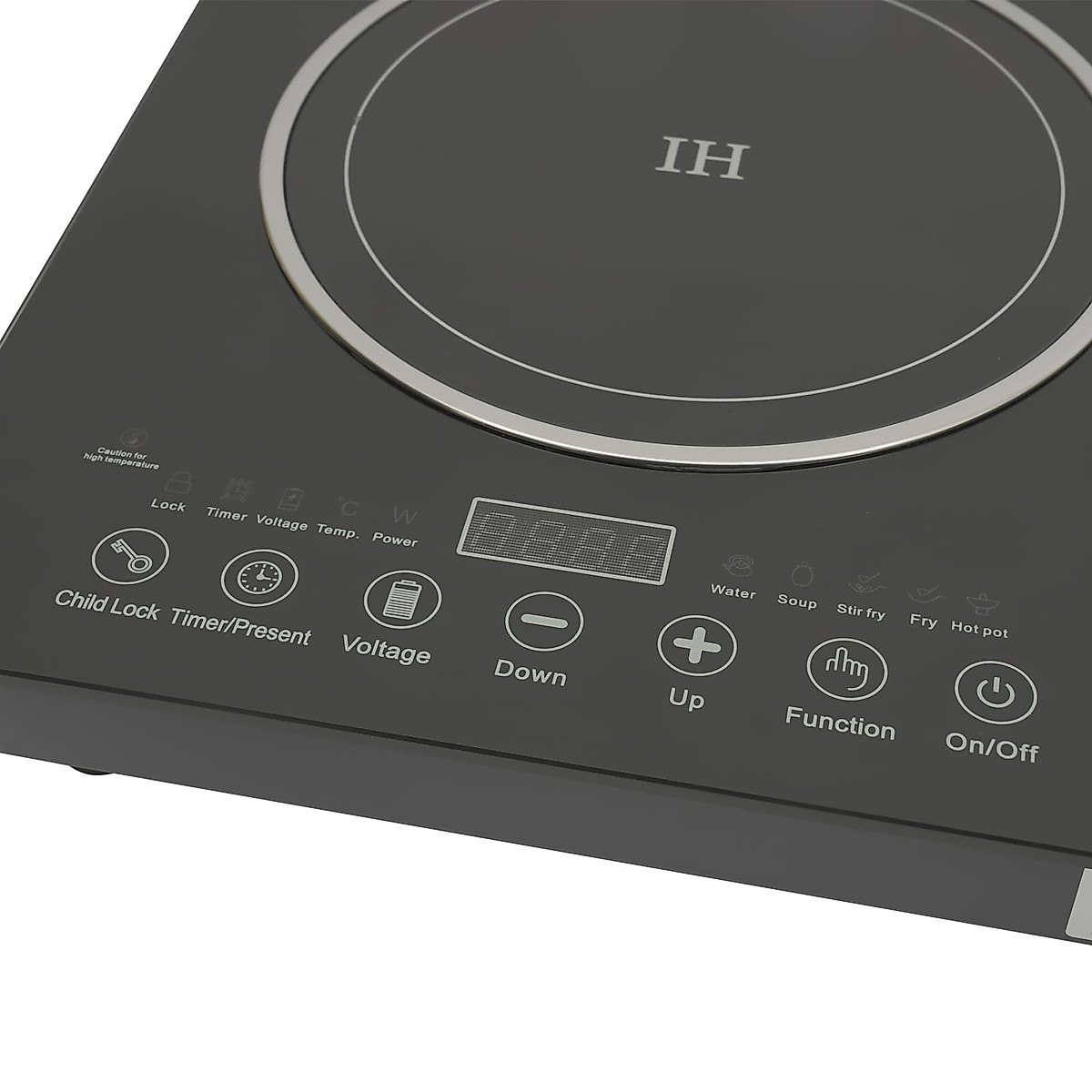Electric Induction Ceramic Cooker,Countertop 2 Burner Cooktop Portable Cooker,2 Burners Induction Cooktop Electric Hob Cook for Camping,RV (1200W Induction Cooker+ 1200W Super Power)