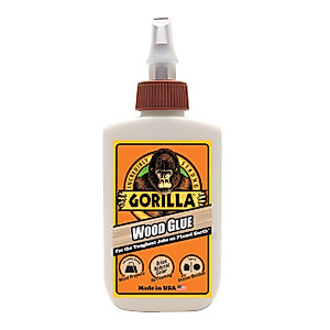 Gorilla Wood Glue; 4 Ounce Bottle; Natural Wood Color; (Pack of 2)