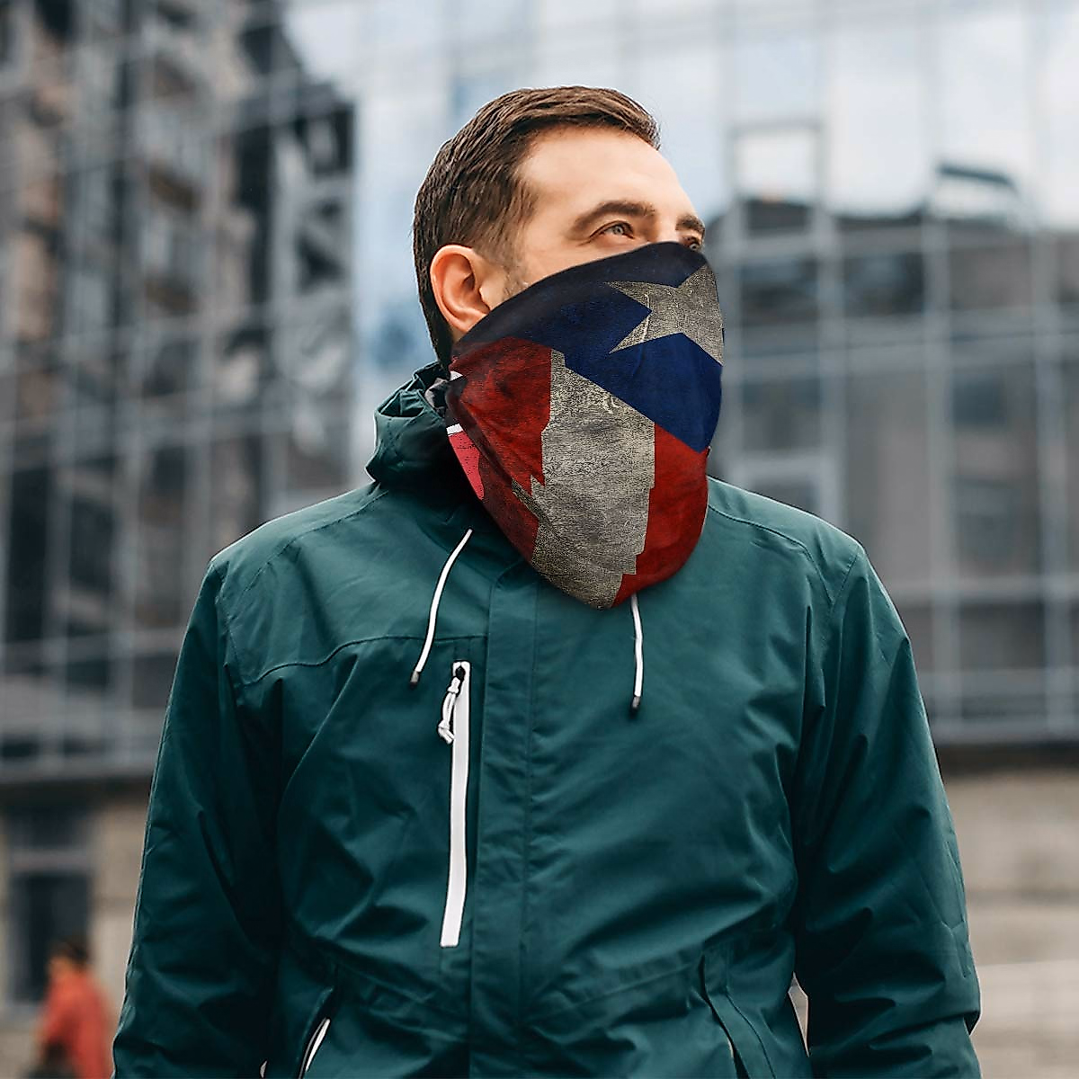 HSELOGI 4Pcs USA Puerto Rico Flag Headwear Neck Gaiter Tube Scarf Headbands Bandana Balaclava For Outdoor