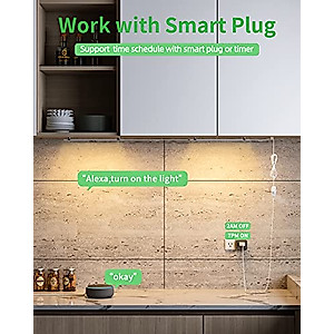 Vovamo Under Cabinet Lighting Plug-in, Dimmable Under Counter Lights for Kitchen, 3pcs 12 Inch, Warm White 3000K Linkable USB Led Light Strip, Wired Led Light Bar for Desk,Sink,Workbench