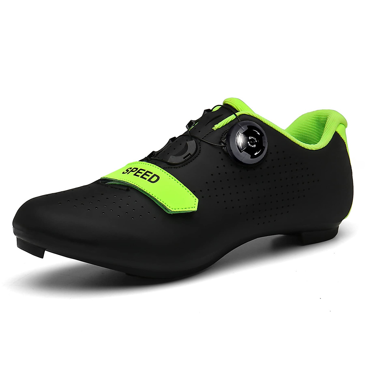 Supnumu Mens Womens Indoor Cycling Shoes Compatible with Peloton Look Delta Cleats & SPD Outdoor Road Bike Bicycle Riding Shoes Black 38