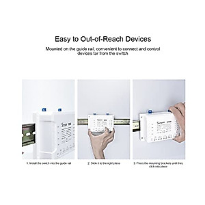 SONOFF 4CH R3 Smart Switch,4 independently Channel WiFi Remote Time Switch, LAN Control, Inching/Self -Locking Mode, Works with Alexa,& Google Home Assistant