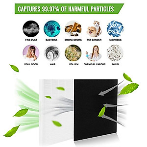 B-Life compatible with AP-1512HH Air Purifier Replacement Filter Set for Coway Airmega AP-1512HH and and Airmega 200M air Purifier, 2 HEPA and 4 Carbon Filters Compared to Part #3304899