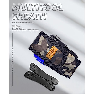 Multitool Sheath-Multi Tool Pouch,Multi Tool Sheath for Belt,Multitool Case,Pocket Knife Belt Holder,Small Tool Pouch Compatible with Multitool Accessories with Leather Logo and Belt Clip for Man