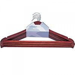Homebasix HEA00040G Clothes Hanger, 5 Piece, Mahogany