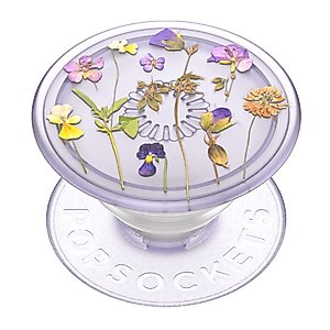PopSockets Plant-Based Phone Grip with Expanding Kickstand, Adhesive Grip, Eco-Friendly - Purple Fields