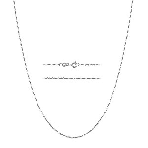KISPER Sterling Silver Cable Link Chain Necklace –Thin, Dainty, Sterling Silver Plated Stainless Steel Jewelry for Women & Men with Spring Ring Clasp, 20"