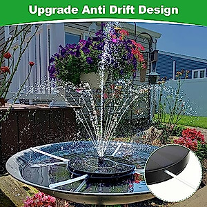 Saillong 2 Pack Solar Bird Bath Fountain Pump, 2.5W Outdoor Solar Powered Bird Bath Water Fountains with 6 Nozzles, Outdoor Floating Solar Fountain Pump for Bird Bath Garden, Ponds, Pool, Fish Tank