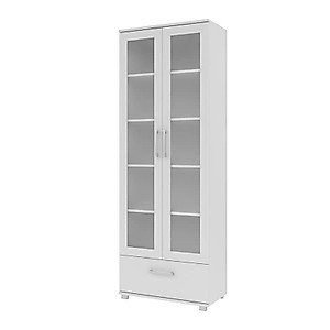 Accentuations by Manhattan Comfort -MC Serra 5 shelves Bookcase 1.0, White