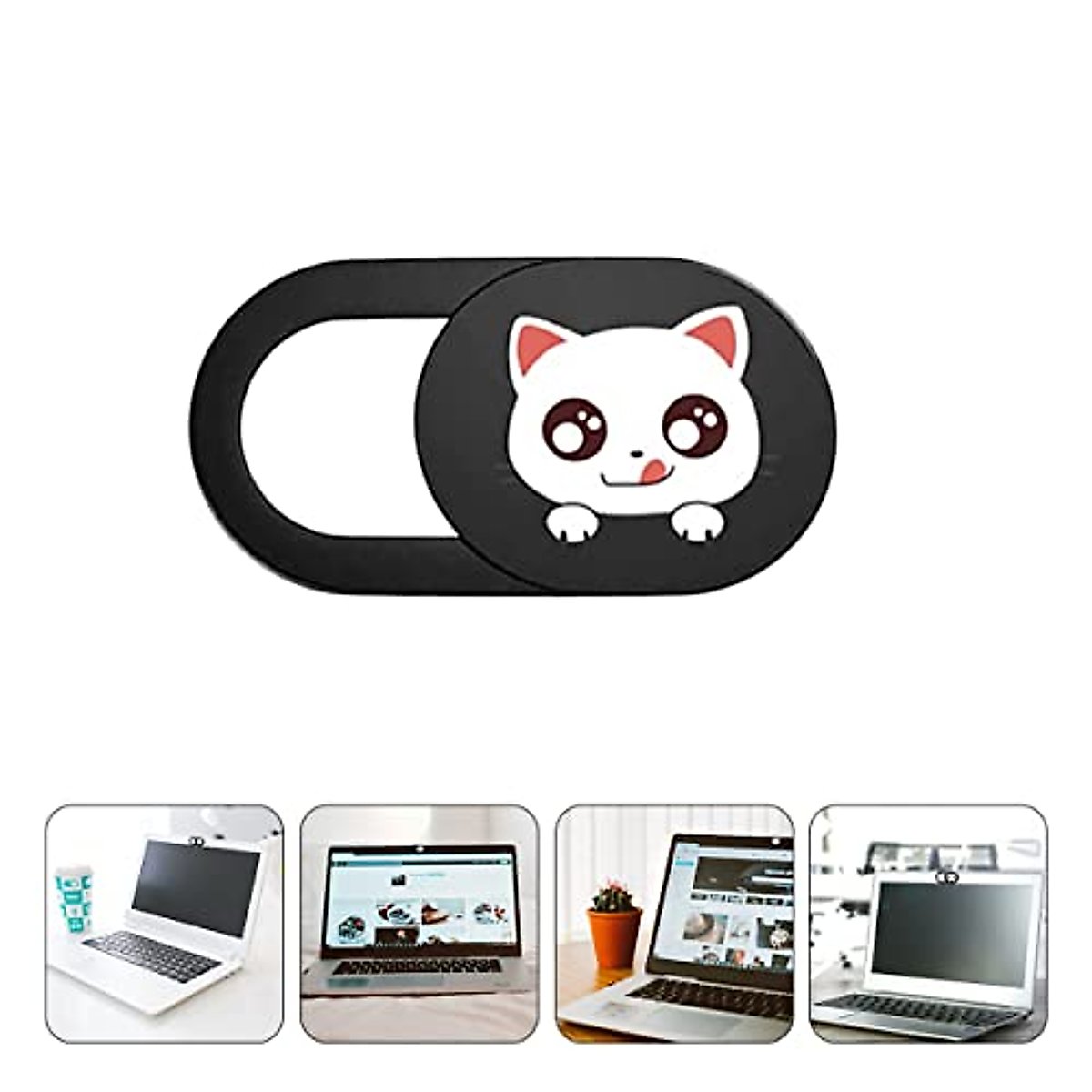 SOLUSTRE Tableta 6pcs Thin Tablet Office Privacy Laptop Lovely Smartphone Computer for Animal Sticker Web Camera Anti Ultra Slide Kitten Pattern Blocker Slider Lens Cartoon Cat Camera Slider