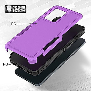 Jeylly for OnePlus Nord N300 5G Case, Matte Texture Shockproof TPU Bumper Hybrid Design Phone Case for OnePlus Nord N300, Military Grade Drop Protective Cover for Women Men, Purple