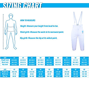 Fencing Uniform Suit - Classic Fencing Pants for Men - Fencing Breeches for Foil Epee Sabre (46)