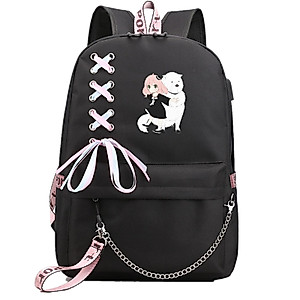 ISaikoy Anime Spy x Family Backpack Shoulder Bag Bookbag School Bag Daypack Color15, Black 15