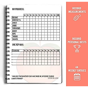 Workout Planner for Daily Fitness Tracking & Goals Setting (A5 Size, 6” x 8”, Peachy Pink), Men & Women Personal Home & Gym Training Diary, Log Book Journal for Weight Loss by Workout Log Gym