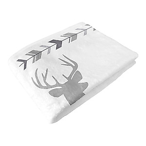 Sweet Jojo Designs Grey Woodland Deer Boy Girl Milestone Blanket Monthly Newborn First Year Growth Mat Baby Shower Memory Keepsake Gift Picture - Gray White Woodsy Arrow Forest Animal Gender Neutral