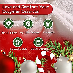 321DESIGN Daughter Blanket to My Daughter Letter from Mom Gifts Letter Printed Throw Fleece Flannel Blankets Birthday Gifts for Daughter Adult Mother Daughter Gift from Mom 80"x60" Blanket for Adults