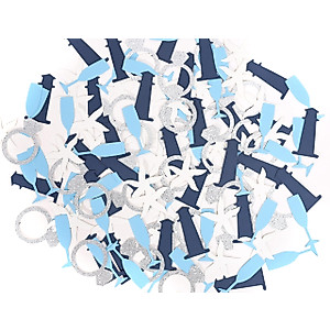 Coastal Grandma Bachelorette Party Confetti - Last Toast on the Coast Bachelorette Party surprise,Bachelorette Party Decor,Wine Cup Diamond Ring Shells Starfish Paper Scatter for Bridal Shower