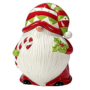 Certified International Holiday Magic Gnomes 3-D Cookie Jar, 64 oz, Multicolor