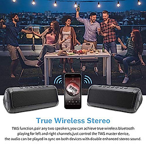 YPWA Bluetooth Speaker,High Power 12W,36 Hours Playback Time (Built-in 5000mAh Battery)