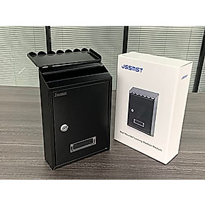 Jssmst Mailboxes Wall Mount with Key Lock – Small Metal Mailboxes Horizontal, 12.4 x 8.3 x 3.05 Inch, Black New
