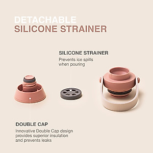 LocknLock Metro Bottle Double-Wall Insulated Stainless Steel with Silicone Handle, 16 oz, Pink