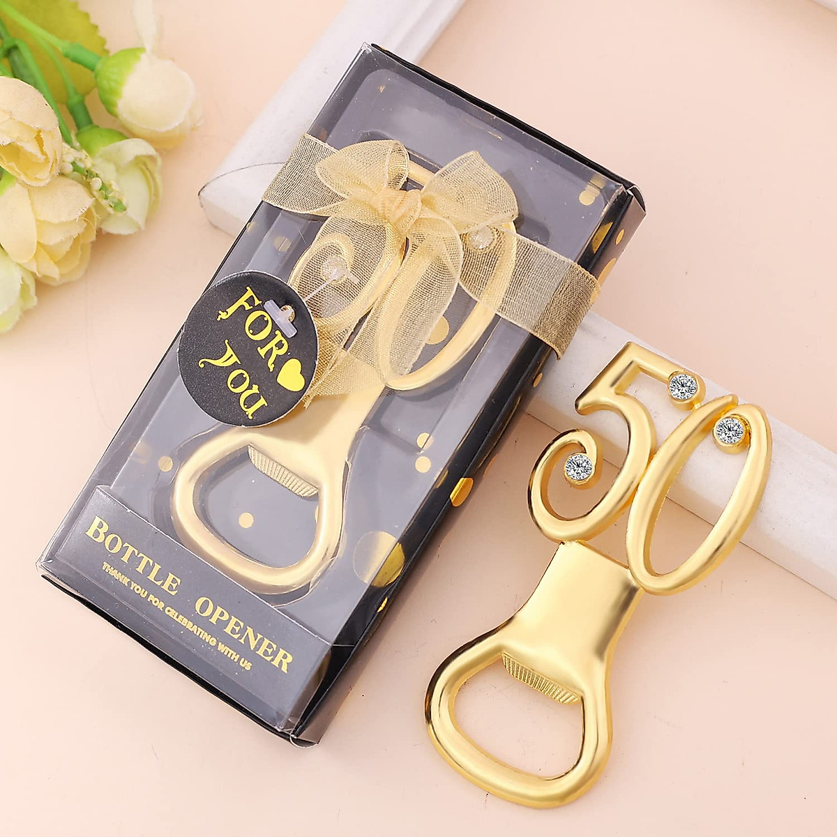 N&B 36pack 50th Birthday Beer Bottle Opener for 50th Birthday Party Favors 50th Wedding Anniversaries Souvenirs Favors Gifts Decorations (36)