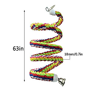 2pcs 63in Bird Perch Rope Bungee Bird Toy Pure Natural Parrot Toy Cage Parrot Chewing Toy