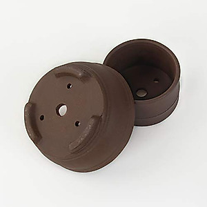 Happy Bonsai 2 pc 3.1" + 4.3" Unglazed Round Ceramic Succulent Planter Pot Set