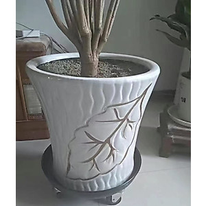 SKAFORZ Plant Caddy 18 Inches,Black Heavy Duty Metal Plant Stand with Lockable Wheels, Support 800 Lbs(8 Wheels) Plants Indoor Outdoor Flowerpot Tray on Casters to Carry Potted Flower Pot