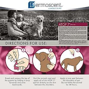 Dermoscent ATOP 7 spot-on - Large Dogs 45-90 lbs - Soothing Care for Sensitive, Dry and Itchy Skin or Allergy Prone Skin - Natural Ingredients - 4 pipettes