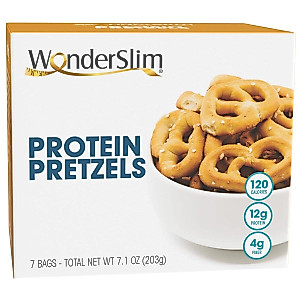 WonderSlim Protein Pretzel Snacks, 120 Calories, 12g Protein, 4g Fiber (7ct)