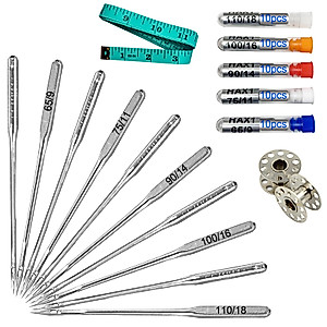 Sewing Machine Needles, Pack of 50, for Singer, Brother, Janome, Varmax and Home Sewing Machines. Universal Standard Needles in Sizes 65/9, 75/11, 90/14, 100/16, 110/18