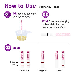 Easy@Home Pregnancy Test Strips: 20-HCG Tests with 20 Large Urine Cups| Accurate & Clear Detection