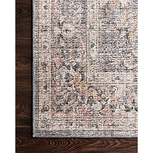 Loloi II Skye Collection SKY-01 Grey/Apricot 5'-0" x 7'-6", 13" Thick,Area Rug,Soft,Durable,Vintage Inspired,Distressed,Low Pile,Non-Shedding,Easy Clean,Printed,Living Room Rug