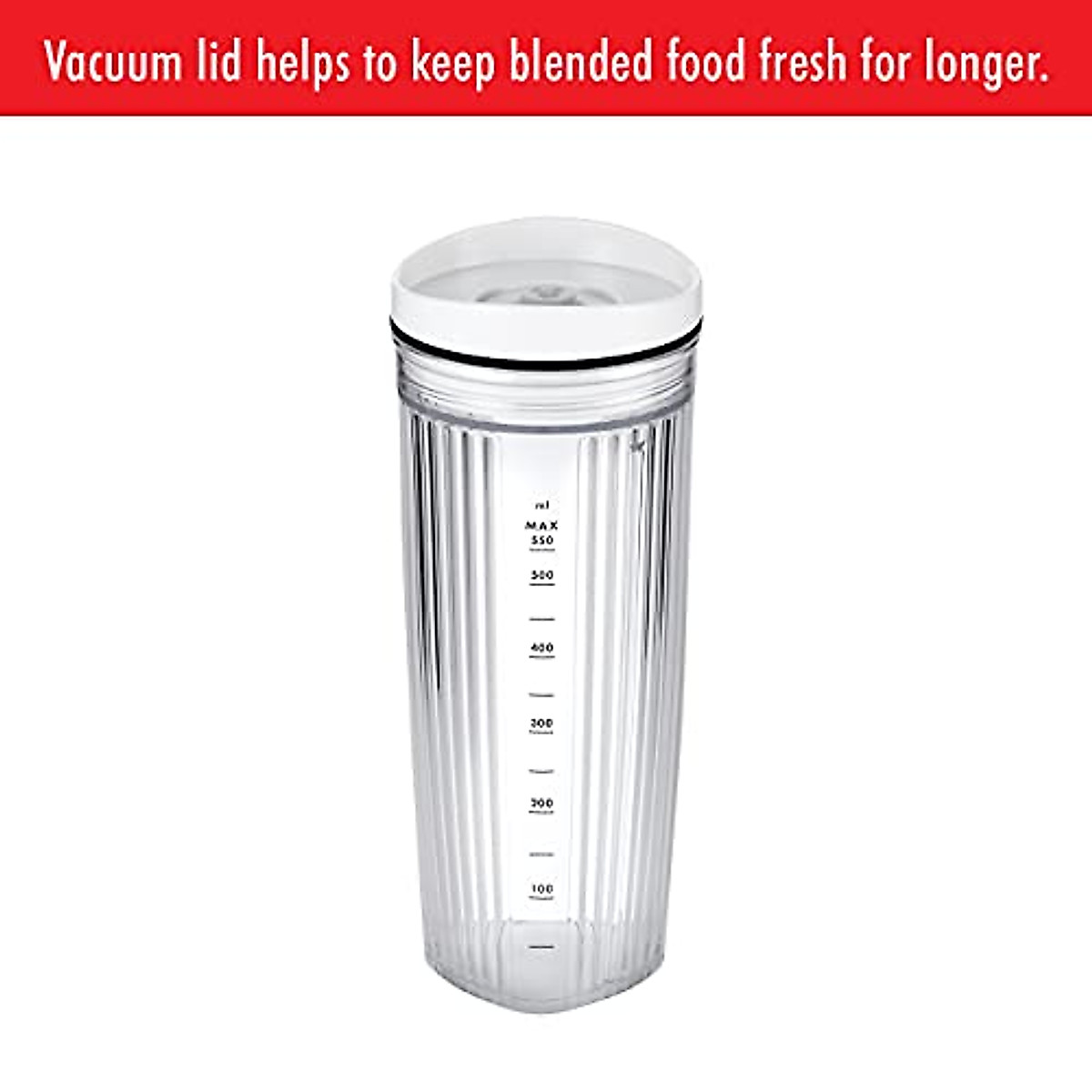 ZWILLING Enfinigy Personal Blender Jar with Drinking Lid and Vacuum Lid - White