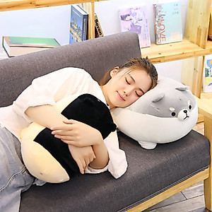 OurHonor 19.7" Shiba Inu Plush, Soft Corgi Plushies Adorable Throw Pillow, Cute Puppy Anime Dog Stuffed Animals Gifts for Girls Boys Kids (Brown)