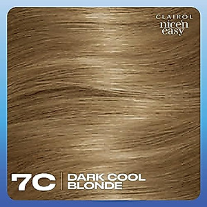 Clairol Nice'n Easy Permanent Hair Dye, 7C Dark Cool Blonde Hair Color, Pack of 3 (Packaging May Vary)
