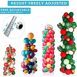 SoftTime Balloon Column Stand Kit for Floor,Set of 2, Adjustable and Reusable Balloon Tower Stands Kit with Heavy Base, Metal Balloon Display for Birthday, Wedding, Baby Shower,Party Decorations