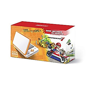 New Nintendo 2DS XL Handheld Game Console - Orange + White With Mario Kart 7 Pre-installed - Nintendo 2DS (Renewed)