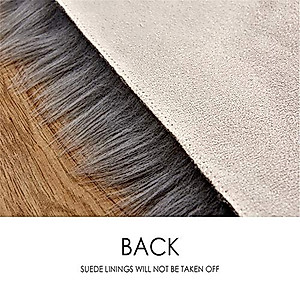 Briskaari Soft Fluffy Faux Sheepskin Fur Area Rugs,Rectangle Faux Fur Carpet for Living Room Bedroom Dining Room Nursery Foyer or Home Office Home Decor Floor Carpet (2.3ftx6ft, Pink)