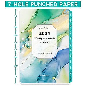2024-2025 Planner Refills - Planner Refills, JUL 2024 - JUN 2025, A5 Planner Inserts, 5.5 x 8.5 inch, 7 Holes, 2024-2025 Weekly & Monthly Planner Refills, A5 Planner Refills - Green