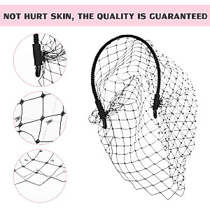 Lurrose Headband with Black Veil Hair Hoop Headband Simple Elegant Mesh Headdress for Woman Girl (Black)