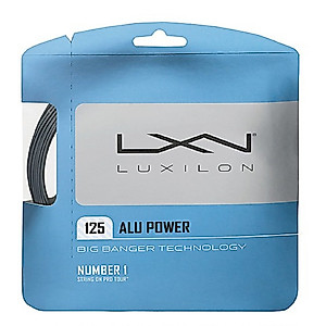Luxilon Big Banger ALU Power 16 Gauge - 125 Polyester (Poly) Tennis String Set - 40 Feet - Silver