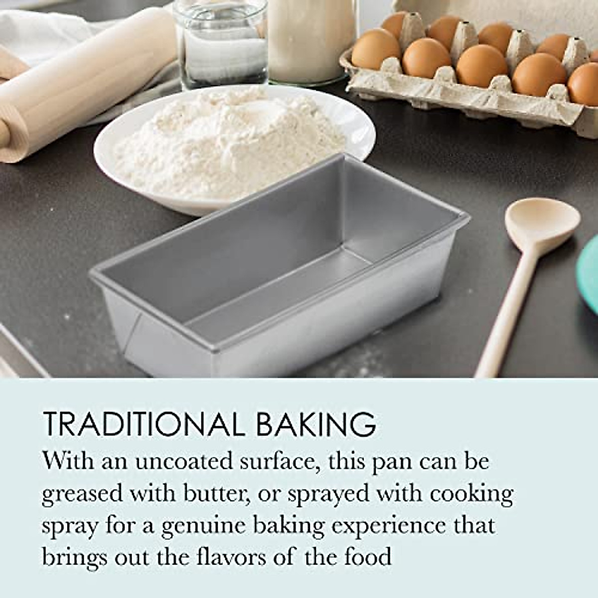 Chicago Metallic Commercial II Traditional Uncoated 1-Pound Loaf Pan -