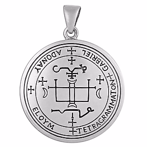 Moonlight Mysteries Archangel Gabriel Sigil Pendant - .925 Sterling Silver Angel Sigils Gabriel Talisman for Communication and Insight (1 1/4 inch)