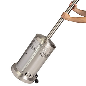 Cuisinart COH-300 Propane Push Start Ignition, 47,000 BTU Burner, Heats up to 200 sq. ft, 32" (L) x 85" (H), Stainless Steel Outdoor Patio Heater